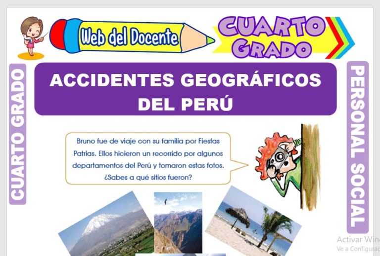 Accidentes Geográficos del Perú para Cuarto Grado de Primaria