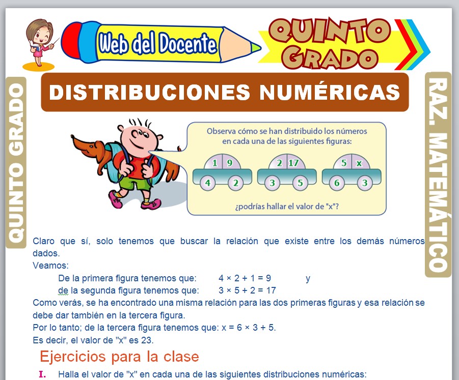 RAZONAMIENTO MATEMÁTICO – Quinto Grado de Primaria