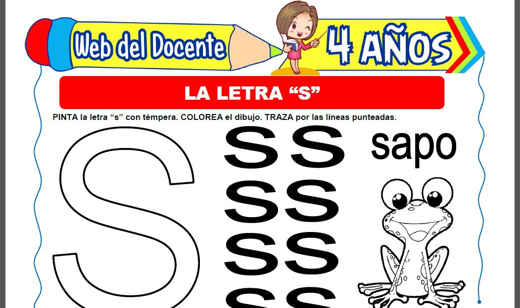 La Letra S para Niños de 4 Años – Web del Docente