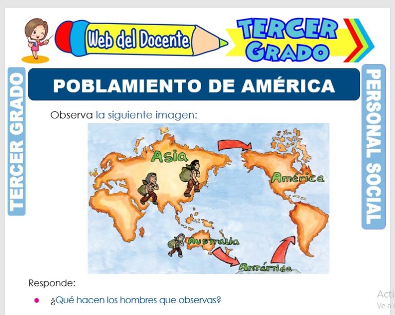 Poblamiento de América para Tercer Grado de Primaria