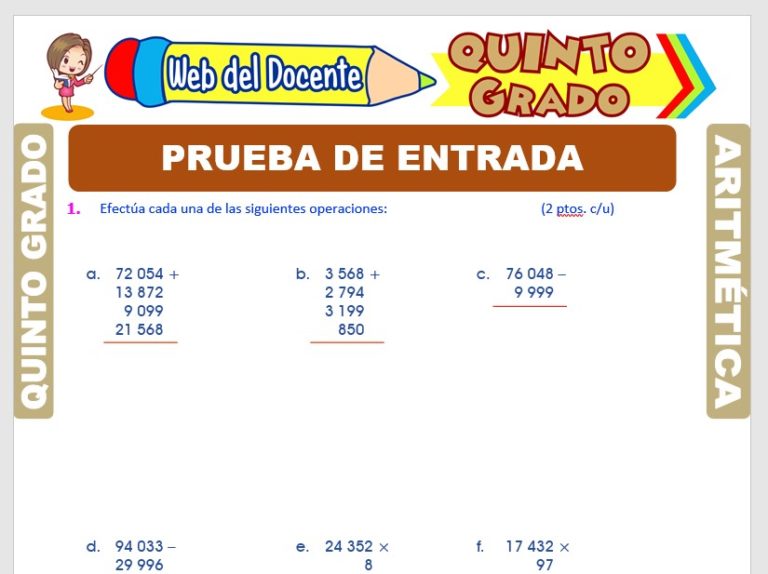 Repaso de lo Aprendido para Quinto Grado de Primaria – Web del