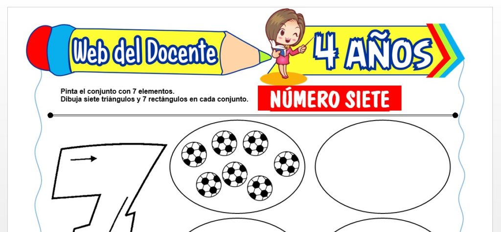 Trazos del Número Siete para Niños de 4 AÑOS – Web del Docente