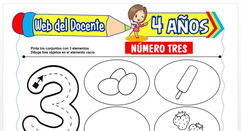 Trazos del Número Tres para Niños de 4 AÑOS – Web del Docente