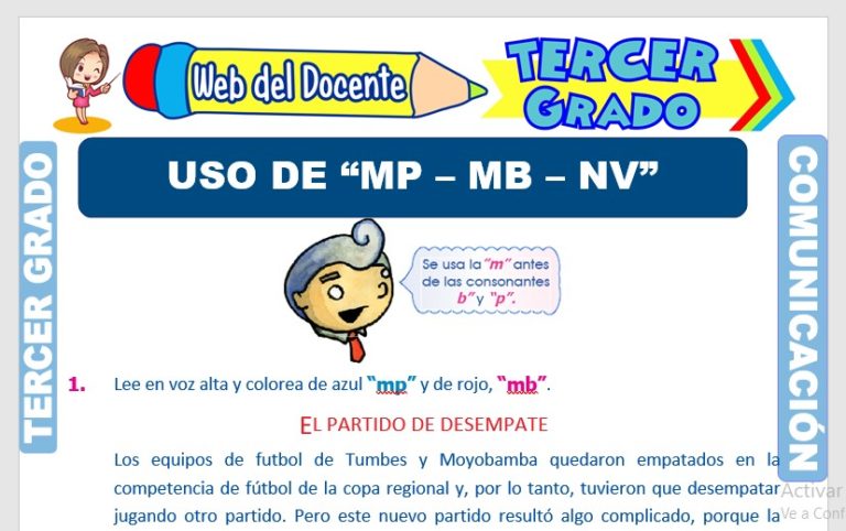 Uso de la MP MB NV para Tercer Grado de Primaria – Web del Docente